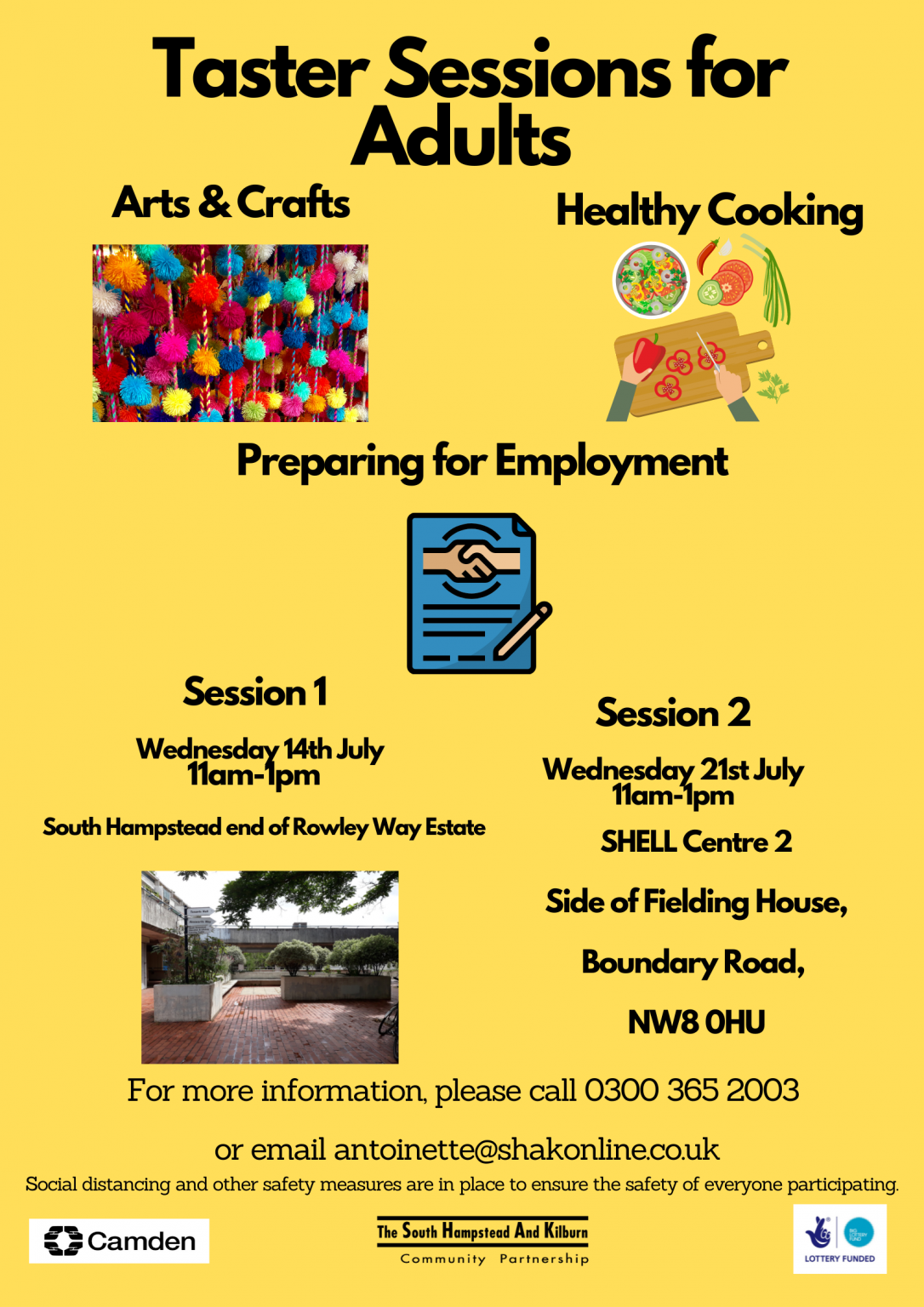 Shak Online Come Along to our Taster Sessions for Adults..